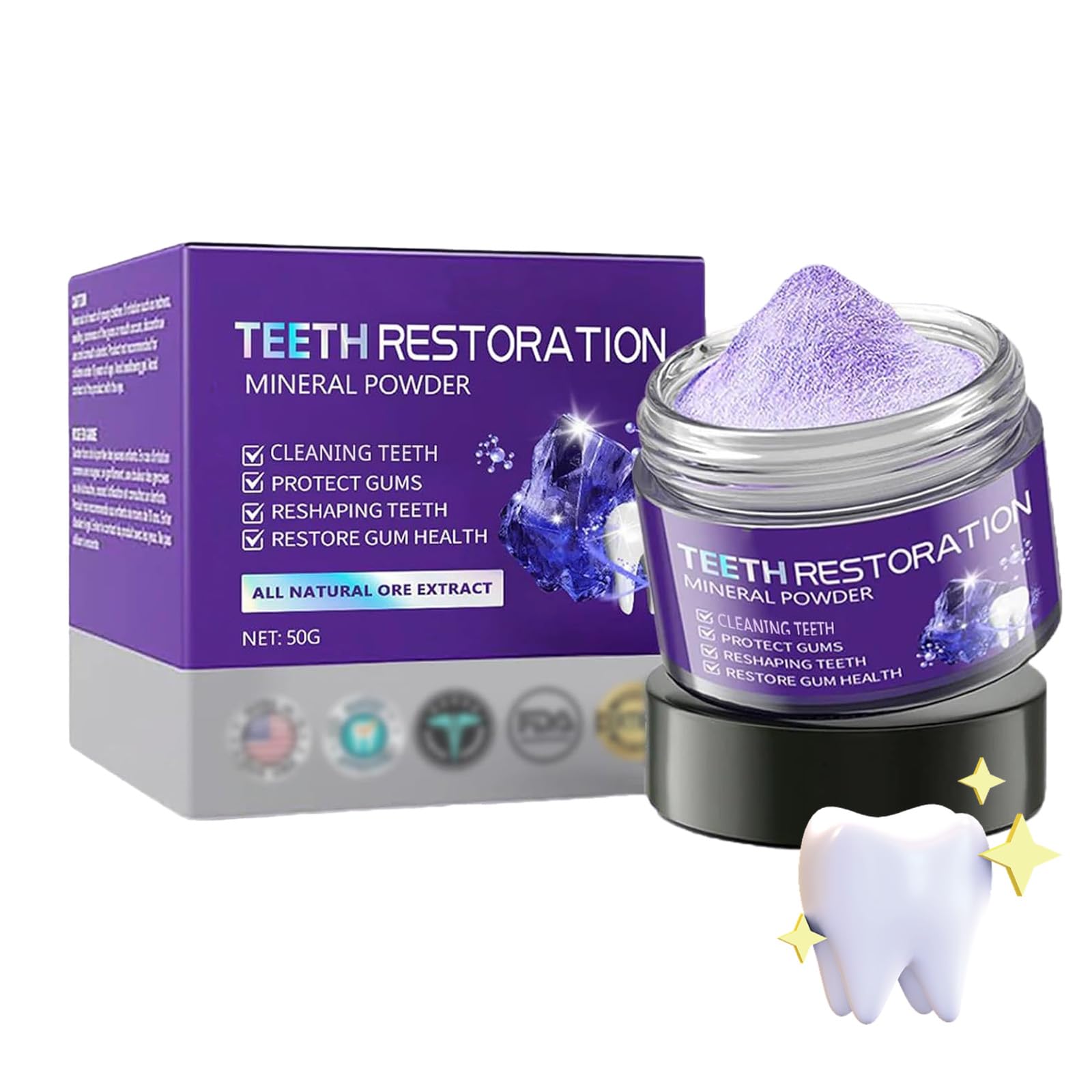 Amazon.com : Teeth Restoration Mineral Powder,Mineral Tooth Powder ...
