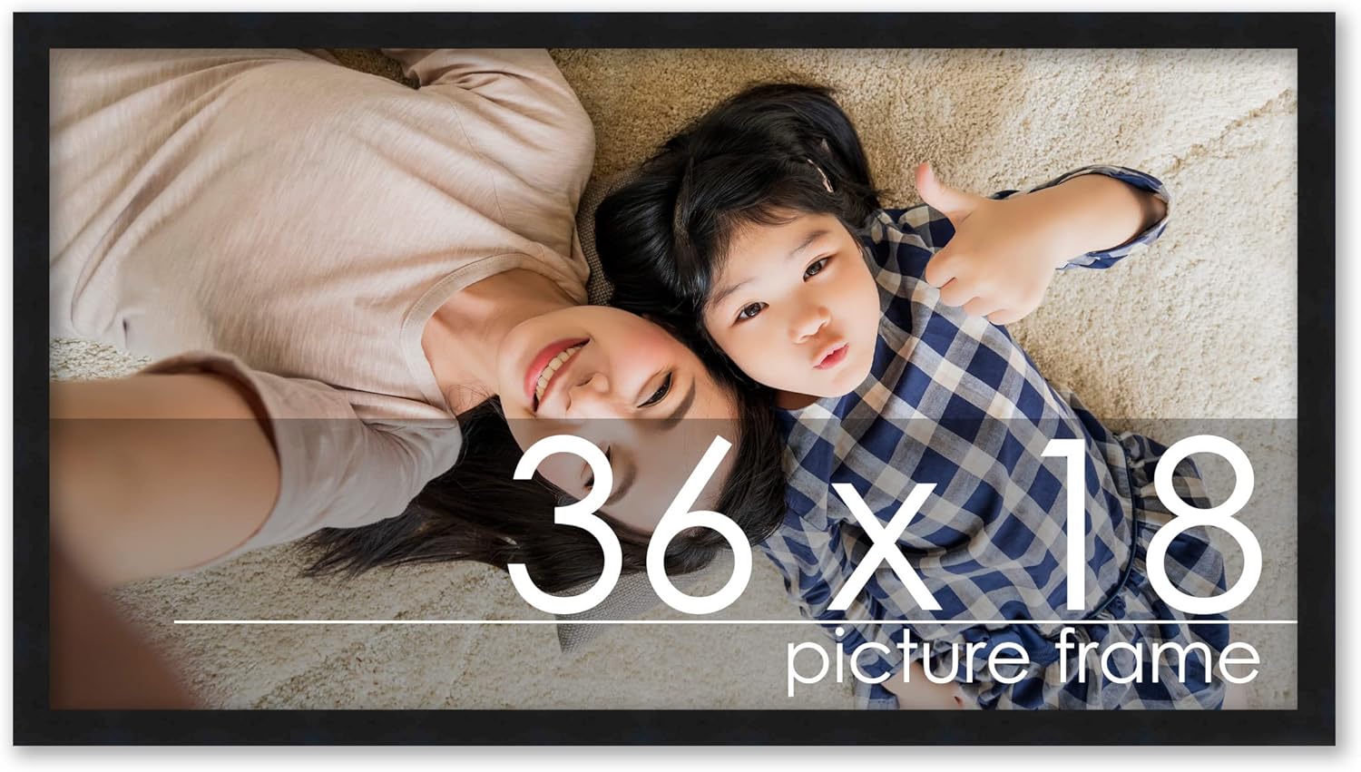 Amazon.com - Poster Palooza 36x18 Frame Black Solid Wood Picture Frame ...