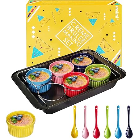 Amazon.com: Ramekins Set with 6 Silicone Lids,Creme Brulee Making Set ...