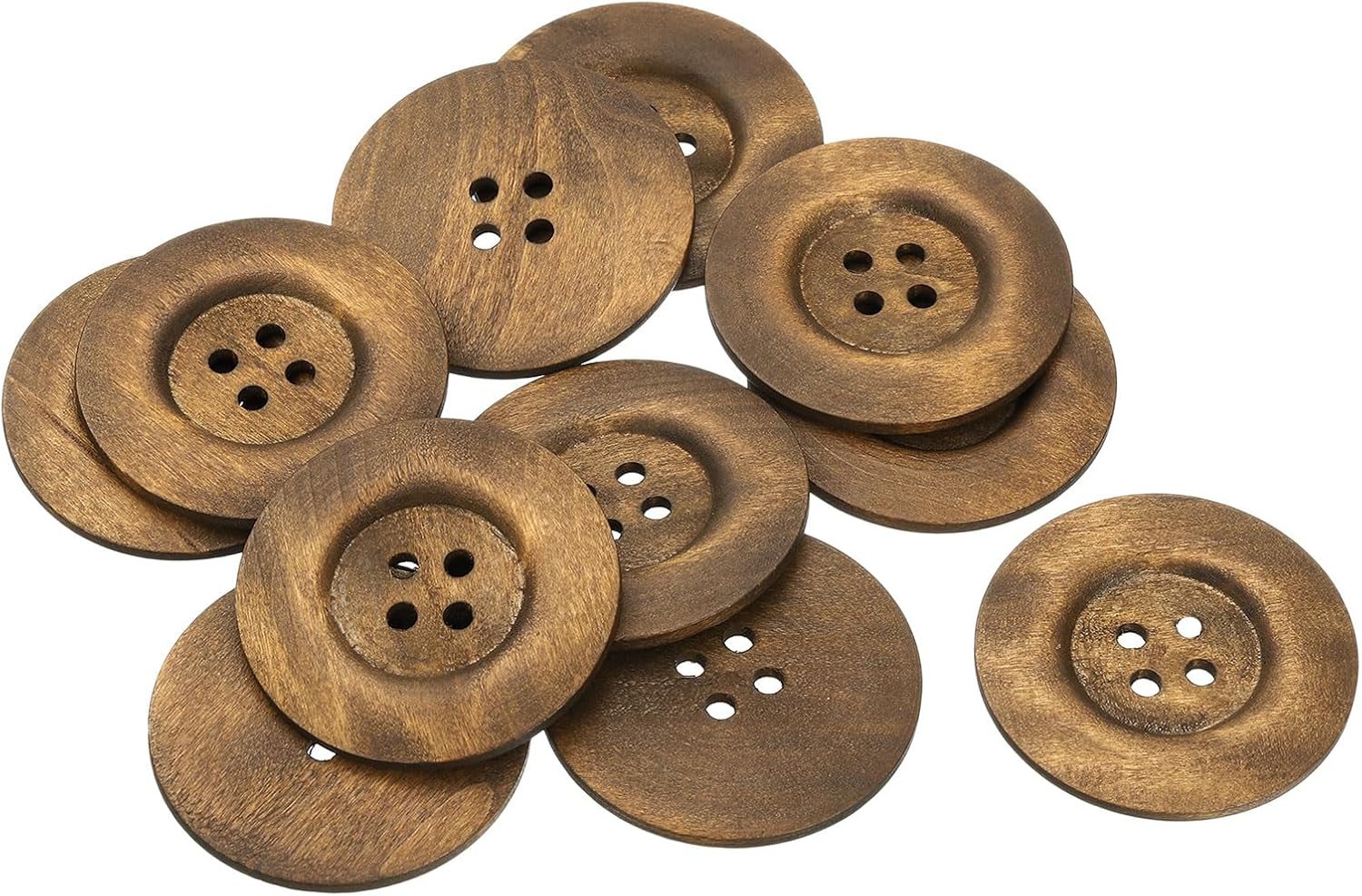 Amazon.com: uxcell 30Pcs Large Wooden Buttons, 60mm(2 3/8") 4 Hole ...