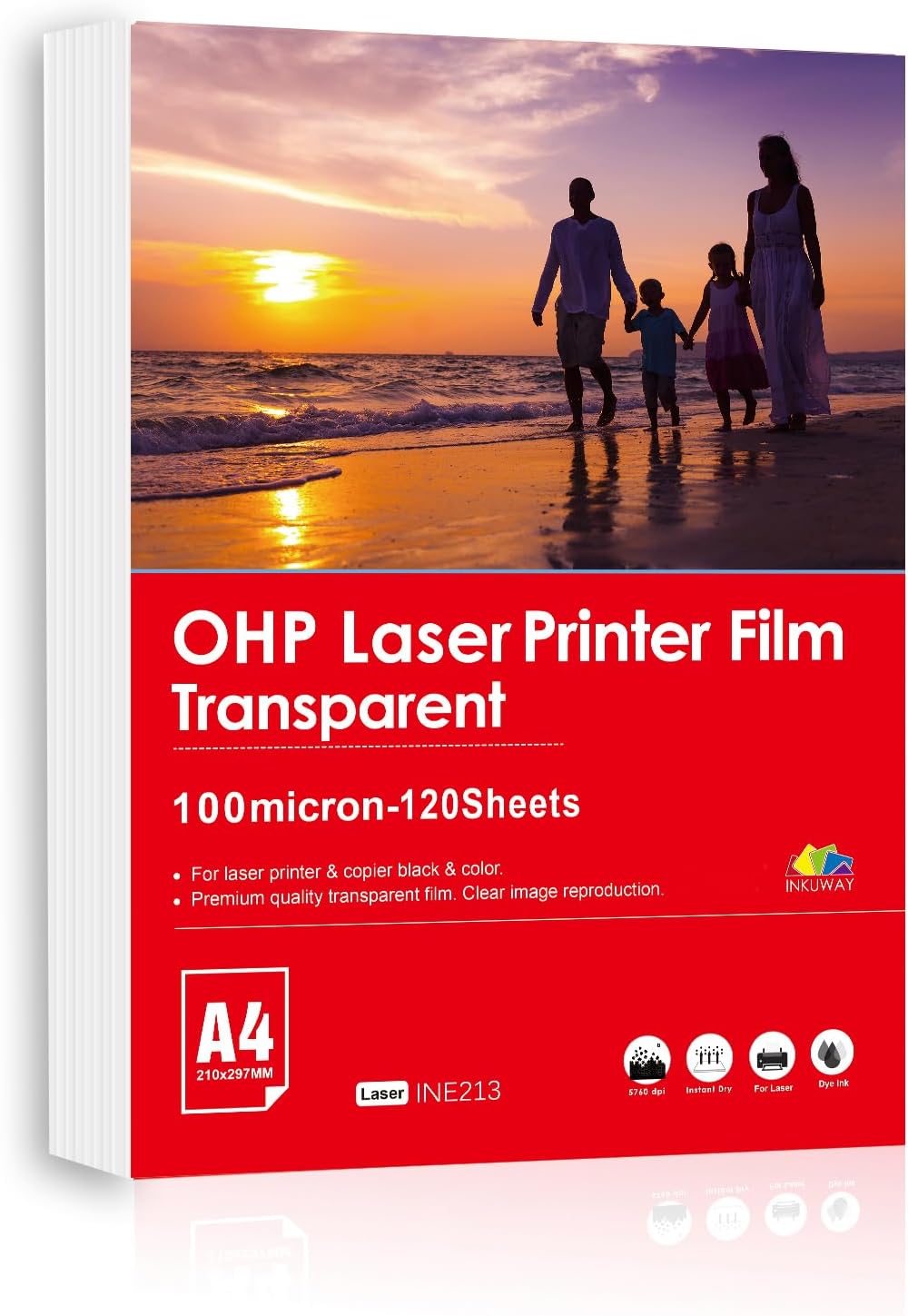 Octago Inkjet Transparency Paper (100% Clear) for Printers, Color ...