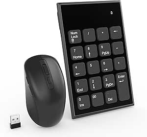 Amazon.com: Wireless Number Pad and Mouse, 19 Keys Portable Ultra Slim ...
