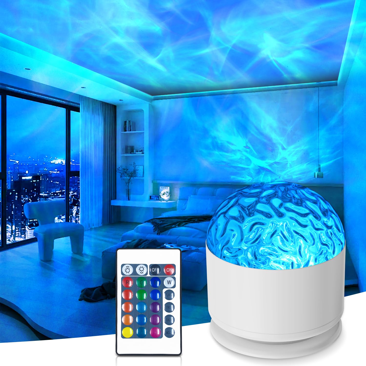 Luminorth Ocean Wave Projector Light, 16 Colors Northern Lights ...