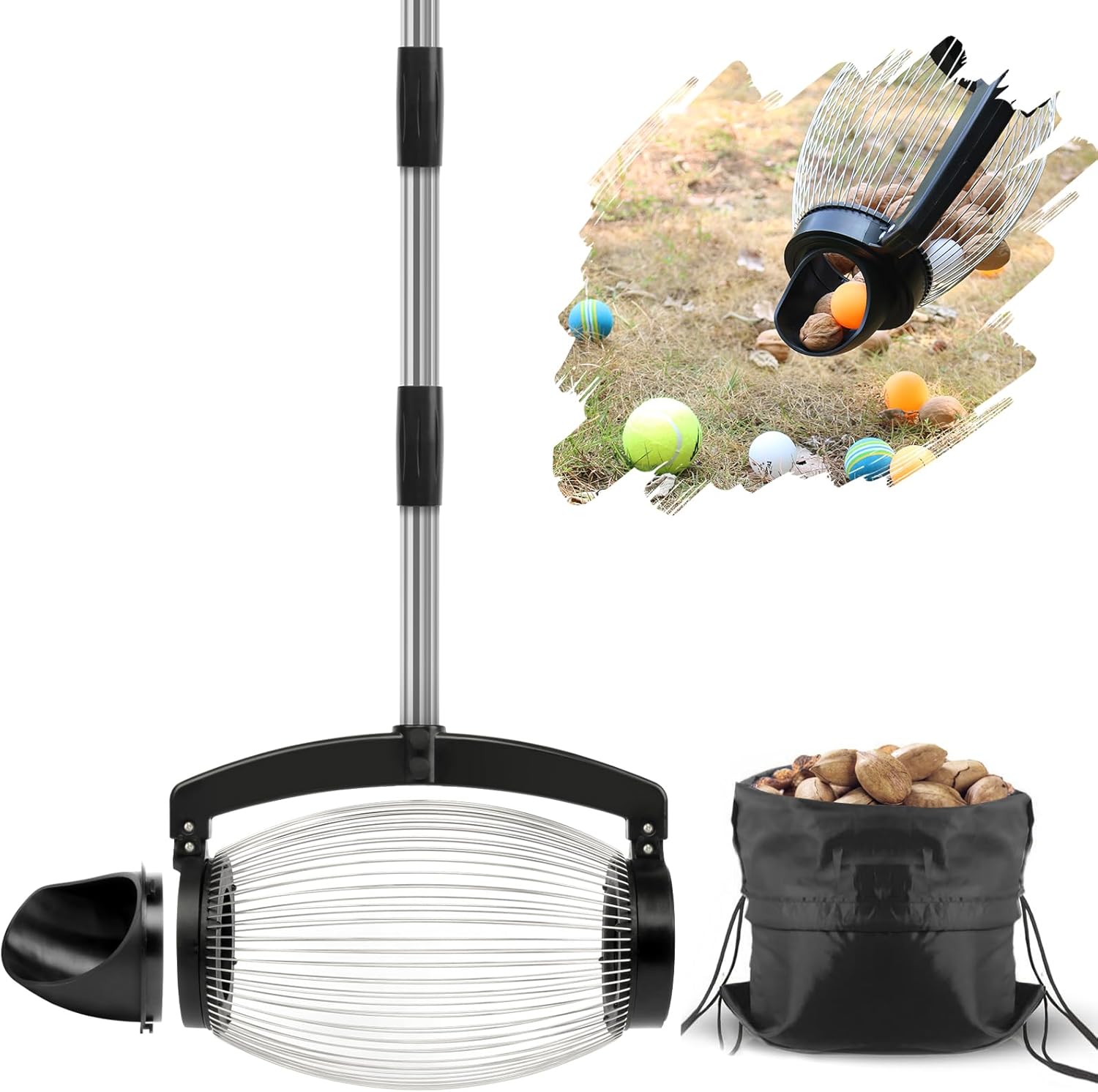 Amazon.com : Nut Gatherer, 2 Dumping Method Acorn Picker Upper Roller ...