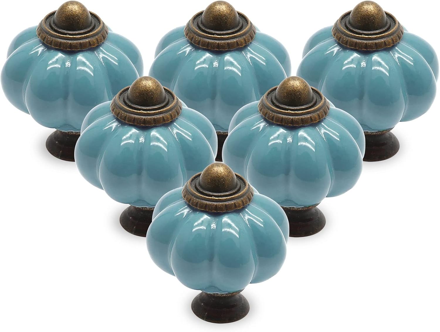 Amazon.com: Seimneire 25pcs Celadon Pumpkin Knobs, Vintage Ceramic ...