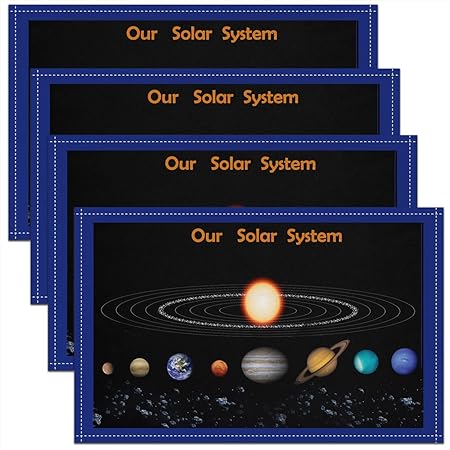 Amazon.com: Painless Learning Solar System Placemat, Black, Yellow ...