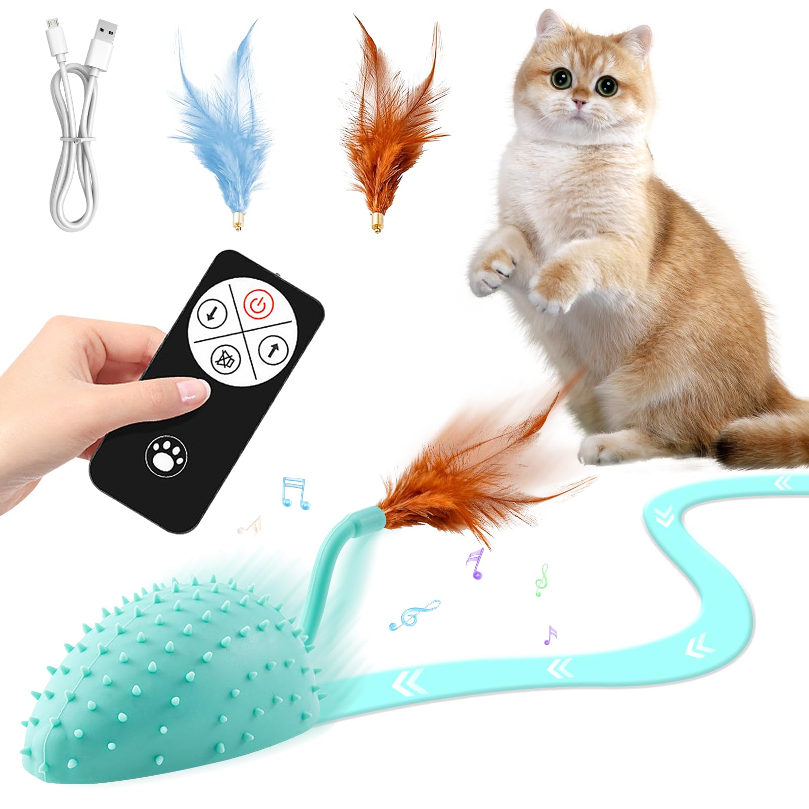 Amazon.com : Oiuyamn Interactive Cat Toys, Cat Mouse Toys, Remote ...