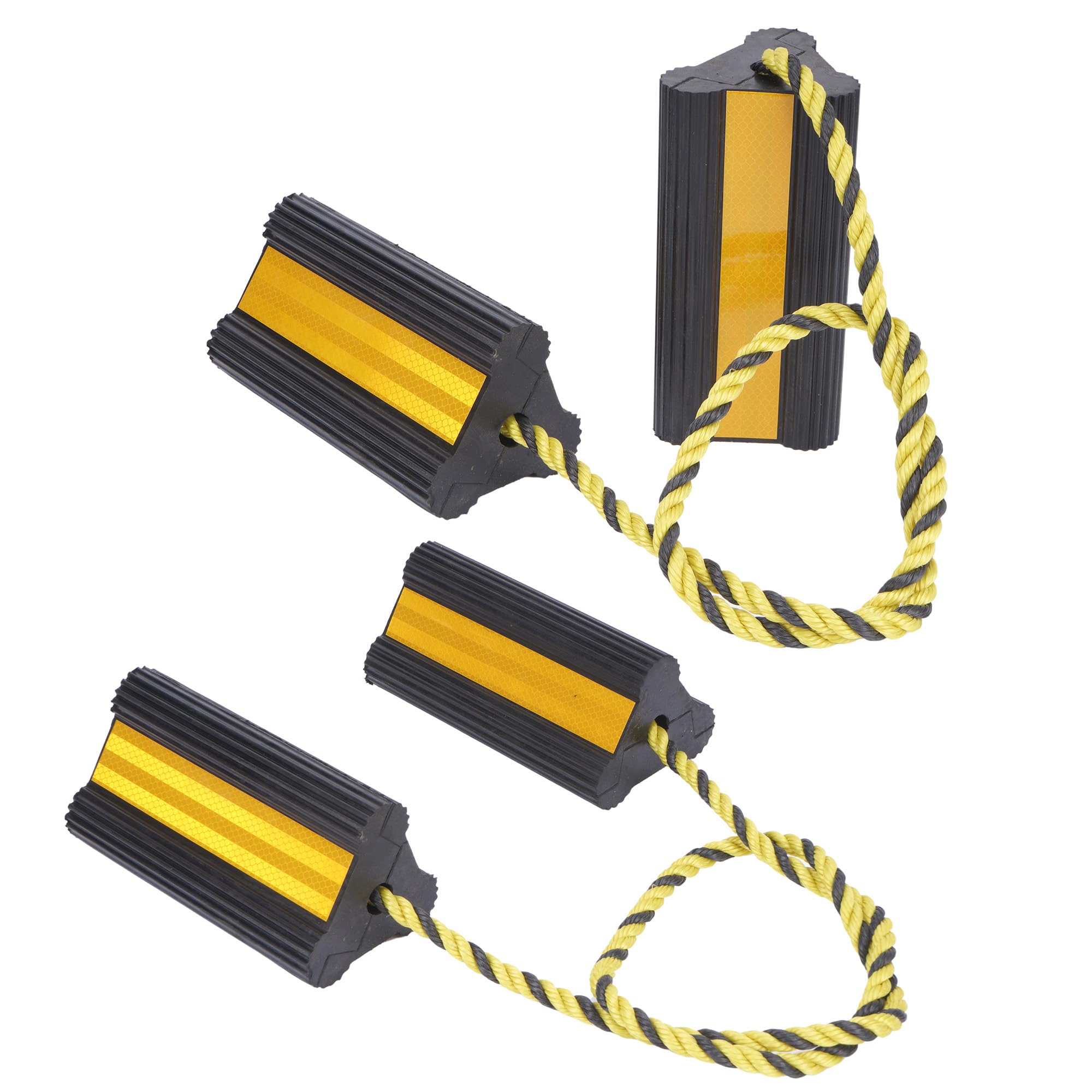 Nisorpa 4 Pack Rubber Wheel Chocks, 8.3" x 4.5" x 3.9" Heavy Duty Wheel ...