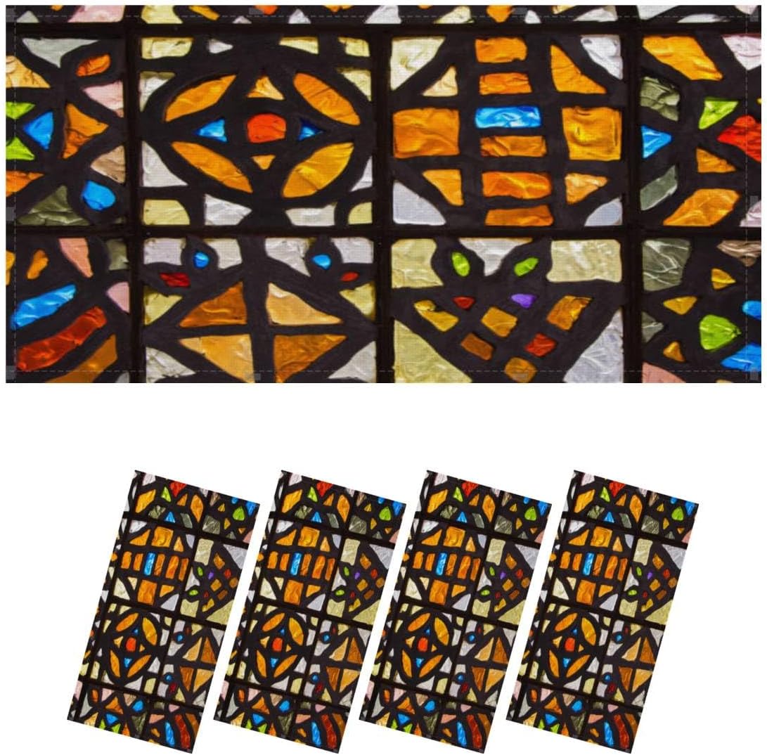4 Pack Fluorescent Light Covers for Ceiling Light, Window stained glass ...
