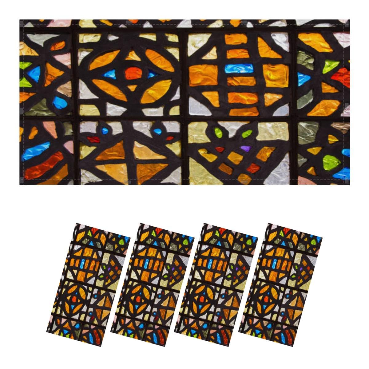 4 Pack Fluorescent Light Covers for Ceiling Light, Window stained glass ...
