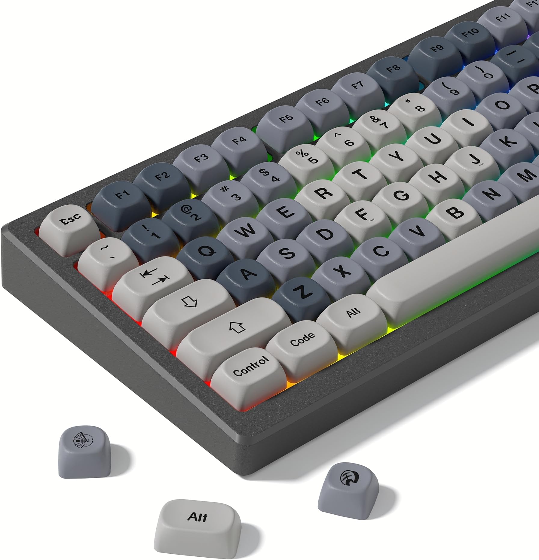 Amazon.com: XVX PBT Keycaps - MOA Keycaps White, Japanese Keycaps 75 ...