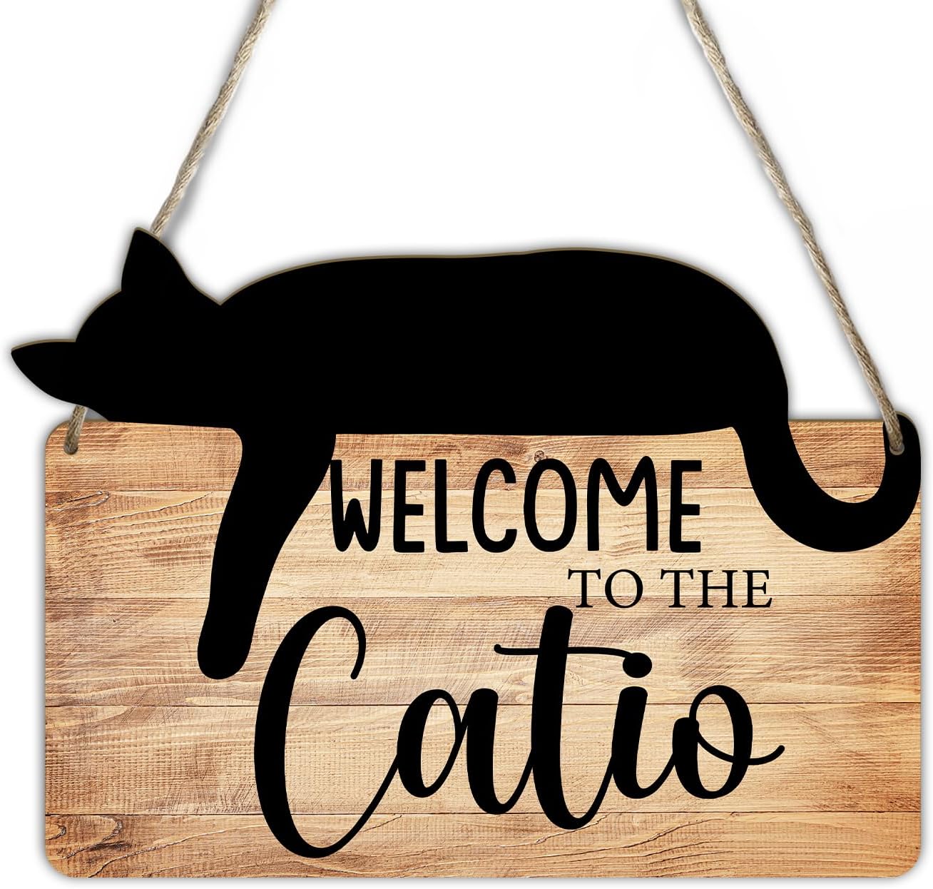Amazon.com: BSIKAIK Welcome to the Catio Wood Sign Cat House Signs Cat ...