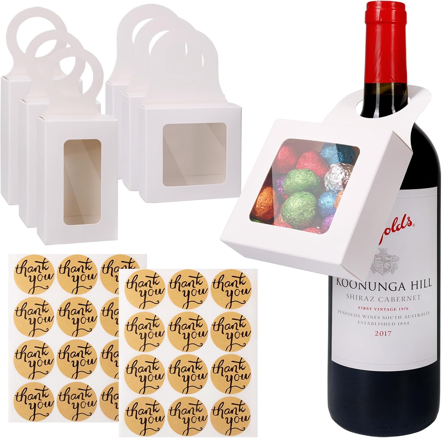 Amazon.com: Wine Bottle Box with Window, Foldable Wine Bottle Gift ...