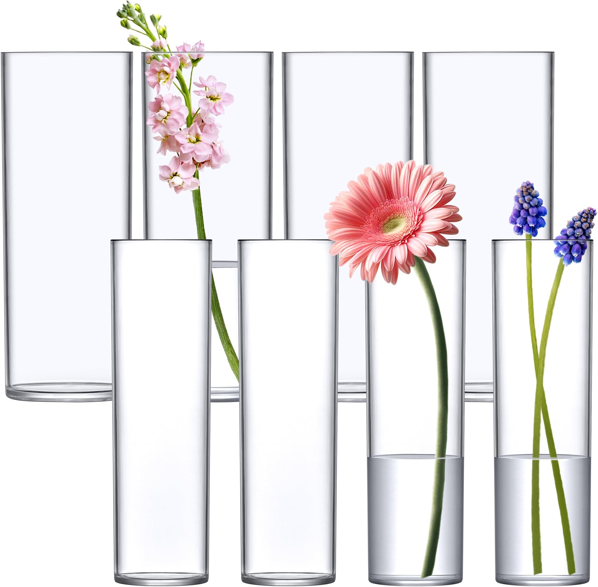 Amazon.com: Premium Set of 3 Acrylic Vases - 8", 10", 12" Height ...