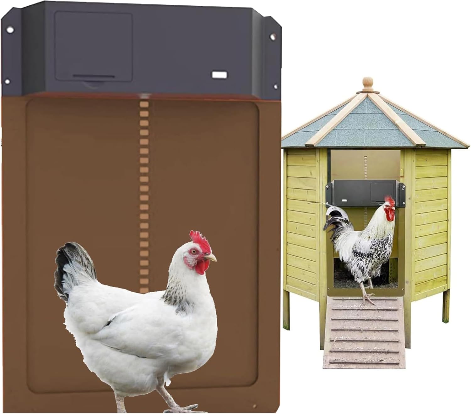 Amazon.com: TRISAR Automatic Chicken Coop Door,Programmable Light Sensor, Battery Powered ...