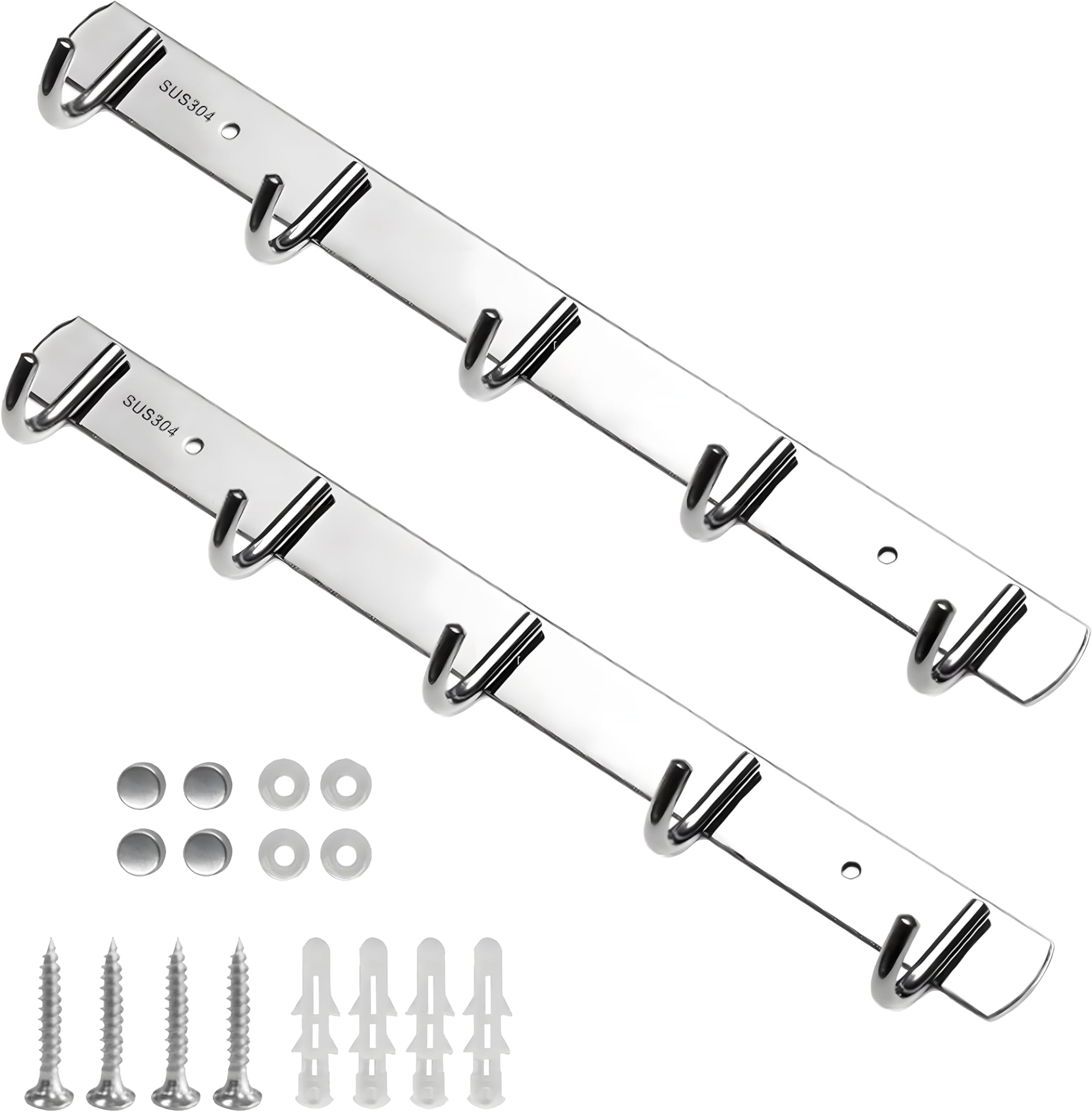 Amazon.com: Sagmoc Coat Hook Rack Wall Mounted Towel Hook Rail with 6 ...