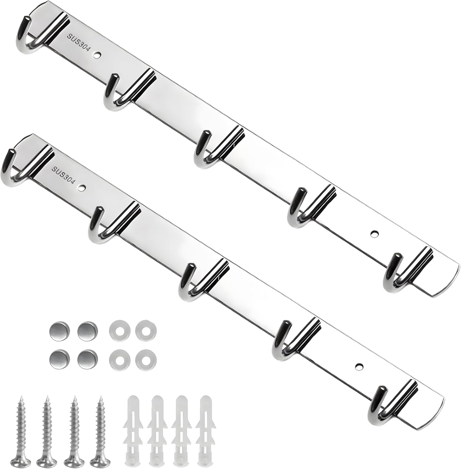 Amazon.com: minidodoca Coat Rack Wall Mounted - 5 Hooks, 304 Stainless ...