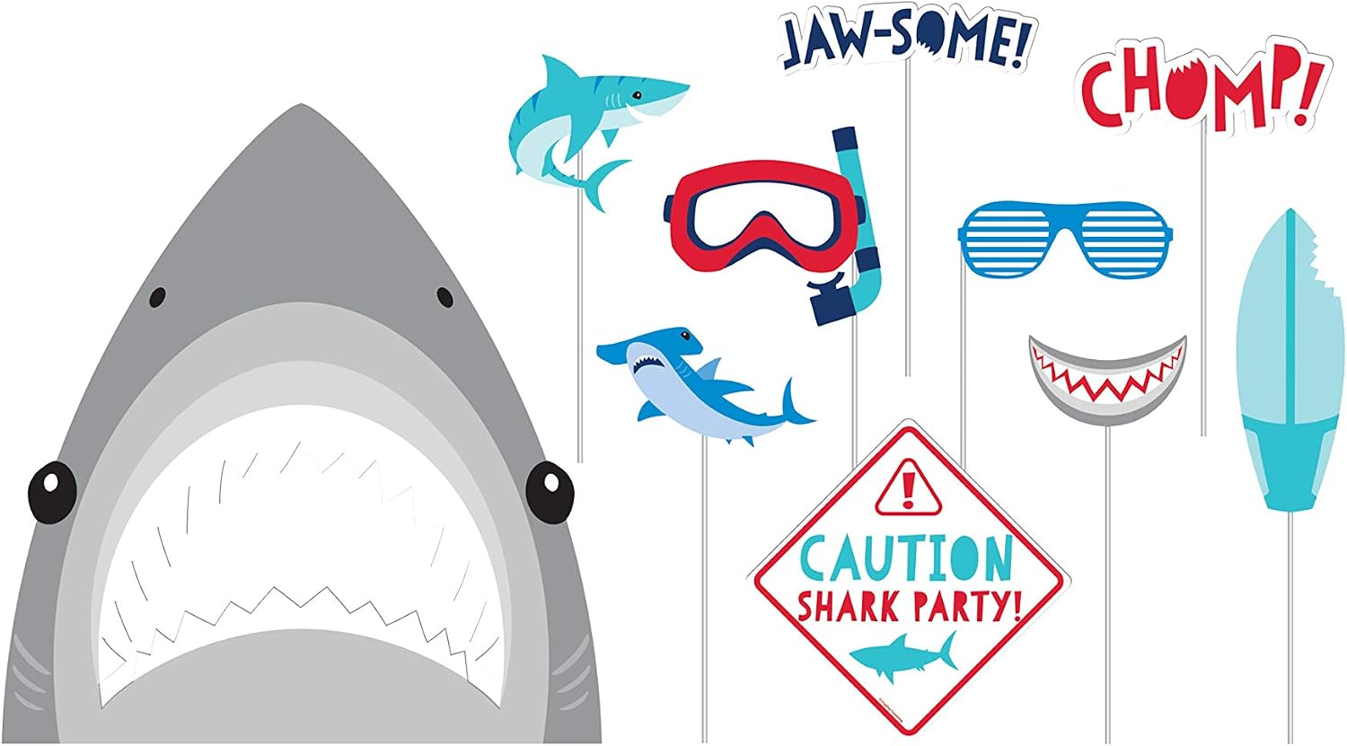 Amazon.com: Shark Party Photo Booth Props, 10 ct : Home & Kitchen