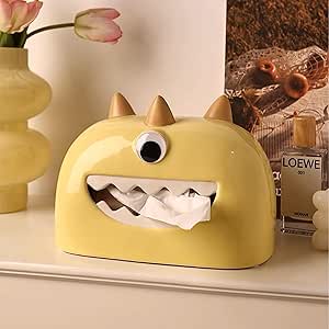Amazon.com: Linxia Little Monster Tissue Box, Egg Yolk Yellow Single ...