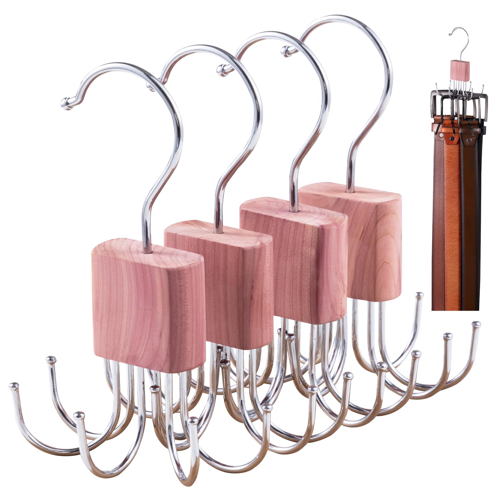 Amazon.com: ELONG HOME Cedar Block Belt Organizer, 4 Pack Natural ...
