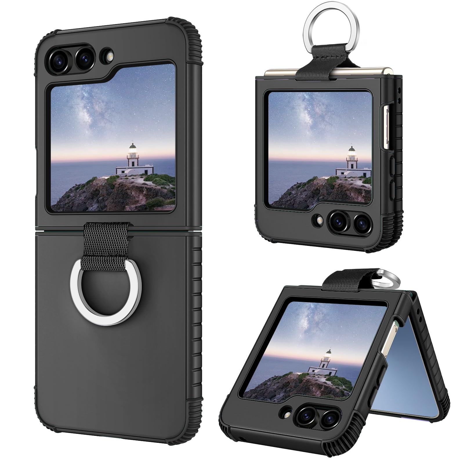 Amazon.com: BENTOBEN for Samsung Galaxy Z Flip 6 5G Case with Ring, Heavy Duty 2 in 1 Full Body ...
