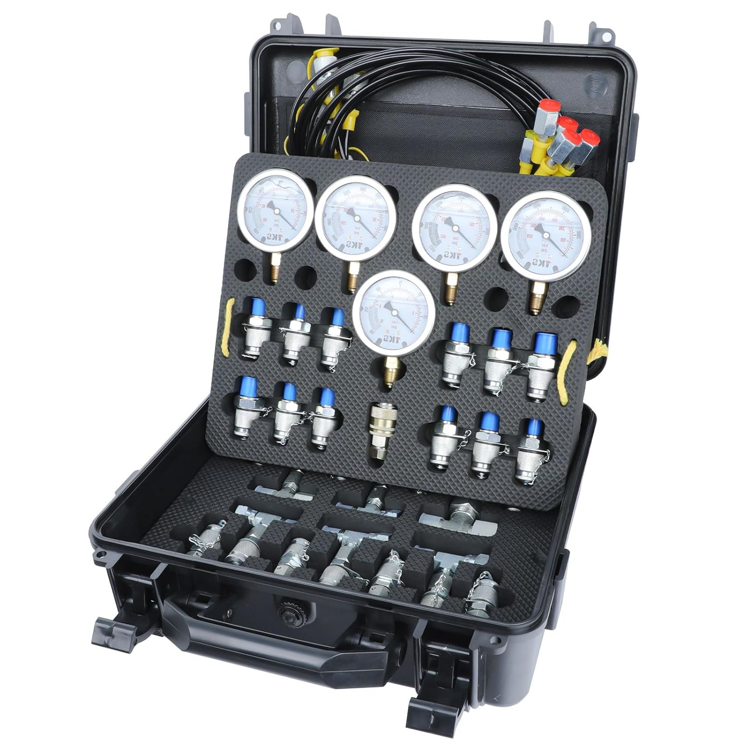 Hydraulic Pressure Test Kit，600bar /8700psi / 60mpa 5 Gauges 14 Tee ...