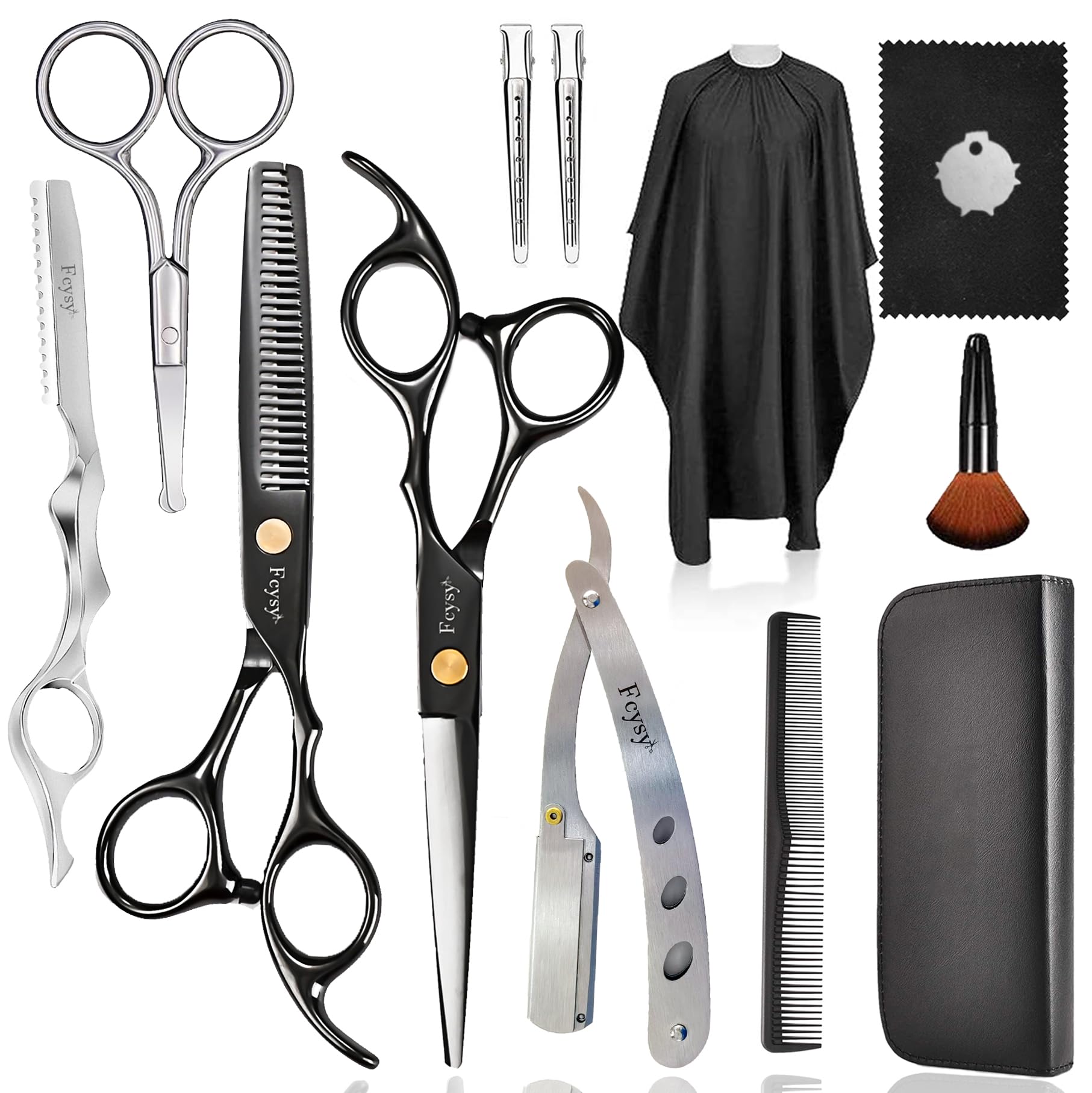 Amazon.com : Hair Cutting Scissors Barber Shears Kit, Fcysy Capas De ...