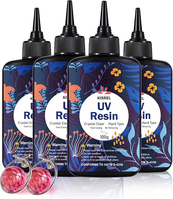 Amazon.com: KISREL UV Resin 400g - Upgraded UV Resin Kit, Hard Type ...