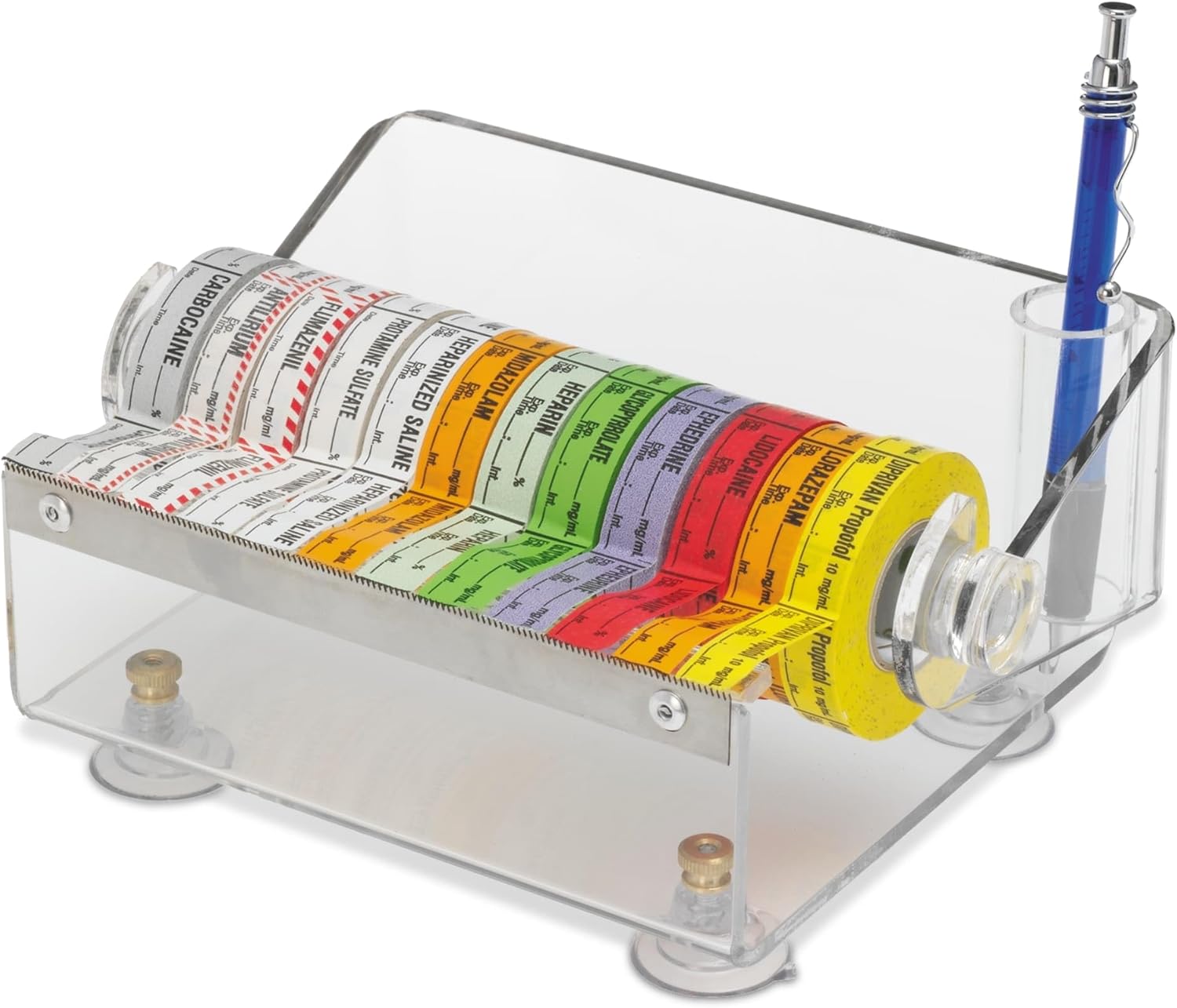 Amazon.com: Marketlab Acrylic Medication Label Tape Dispenser Holds 12 ...
