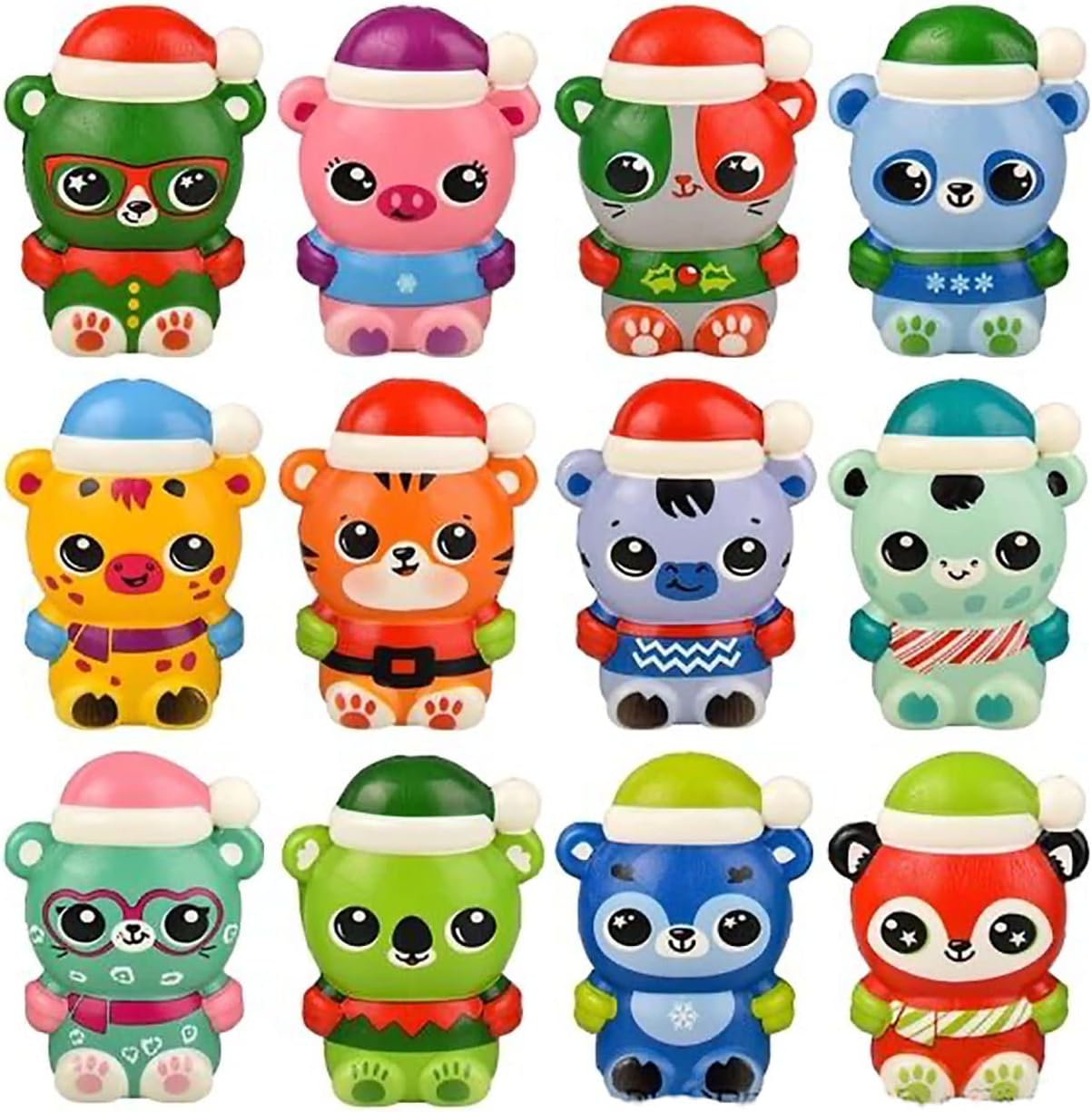 Amazon.com: Set of 24 Mini Winter Animal Themed Slow Rise Squishy Toys ...