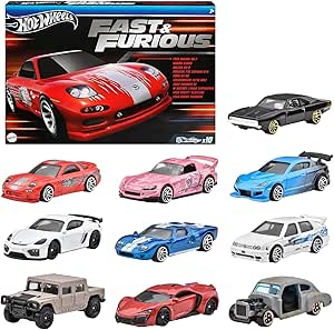 Amazon.com: Hot Wheels HVX27 Fast and Furious 10 Car Pack Vehicle Toy ...