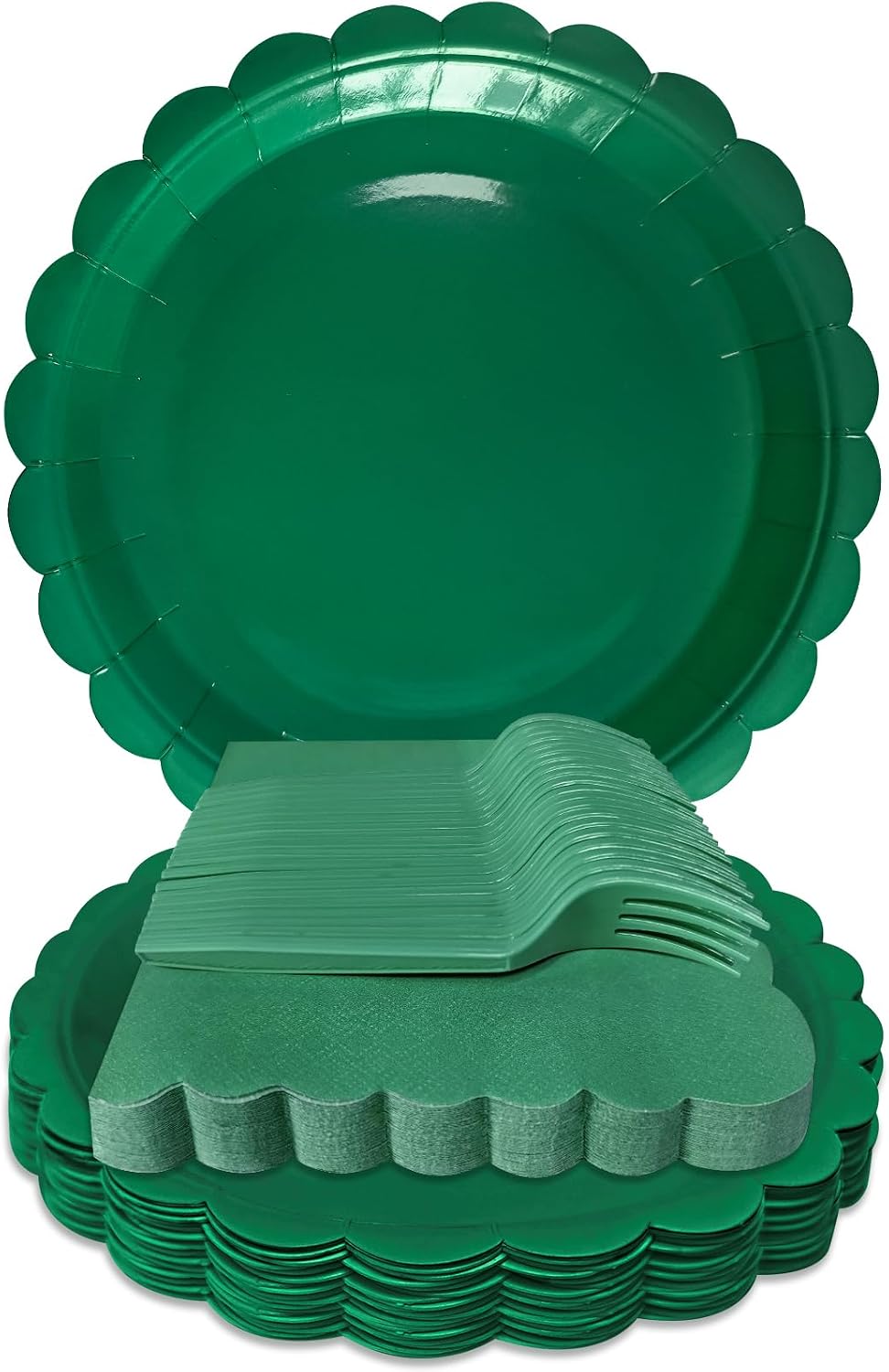 Amazon.com: WYQJHKV Dark Green Paper Plates and Napkins,7 Inch Dark ...