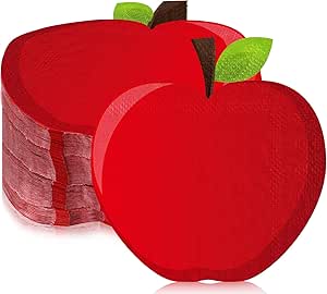 Amazon.com: Janlaugh 180 Pcs Back to School Apple Shaped Paper Napkins ...