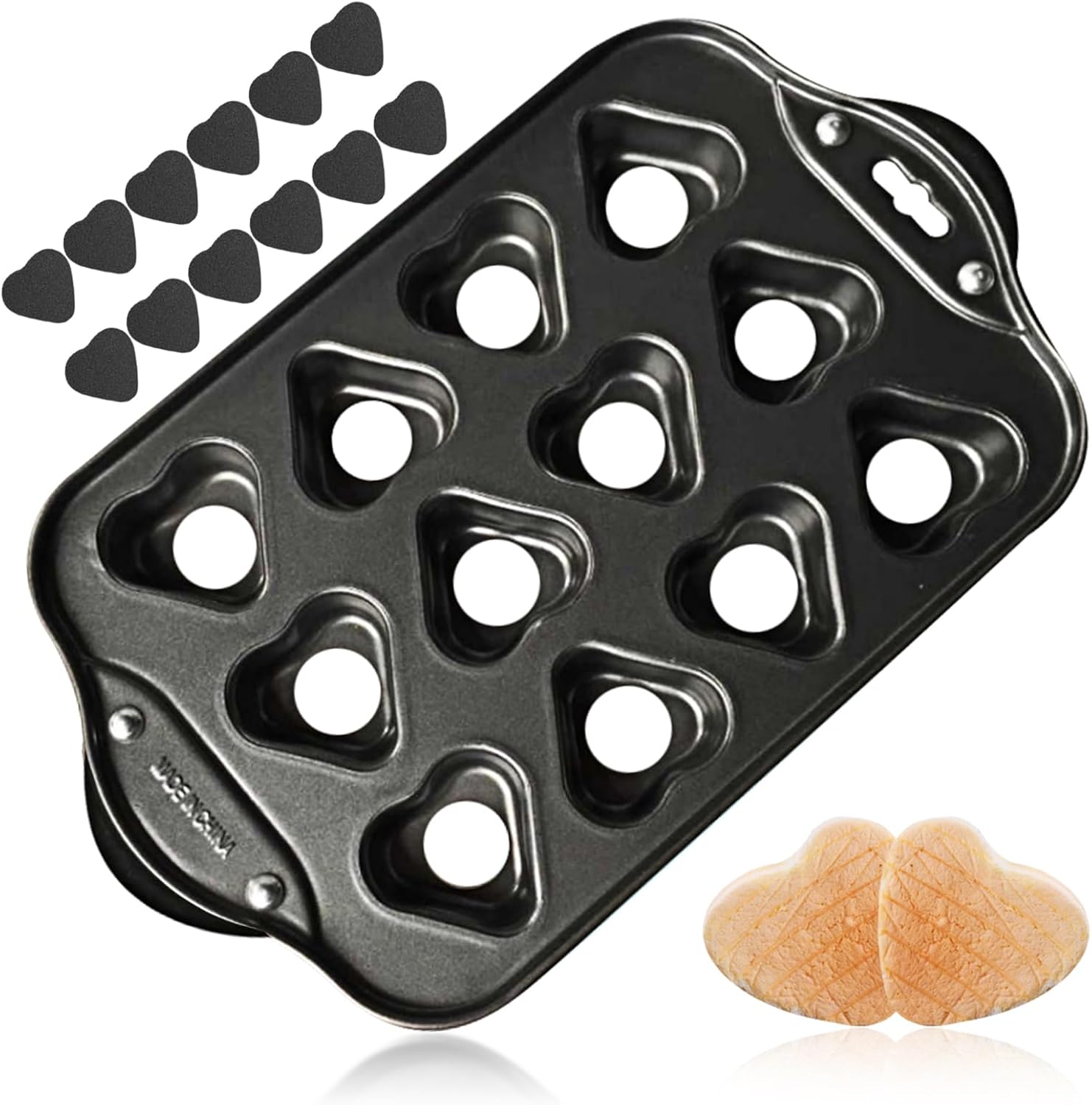 Amazon.com: pokeruta 12 Cup Heart Shape Nonstick Cupcake Pan Carbon ...