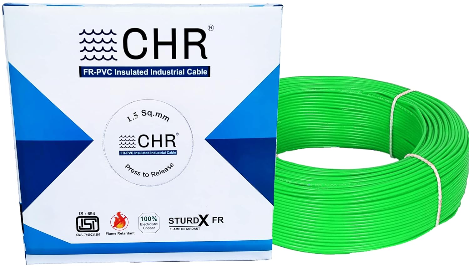 CHR Sturdex Flame Retardant Electrical Wire 1.5 sq mm - 90 metre Multi ...
