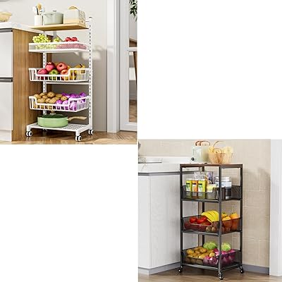 Amazon.com: HapiRm Fruit Basket Kitchen Cart - 5 Tier Adjustable ...