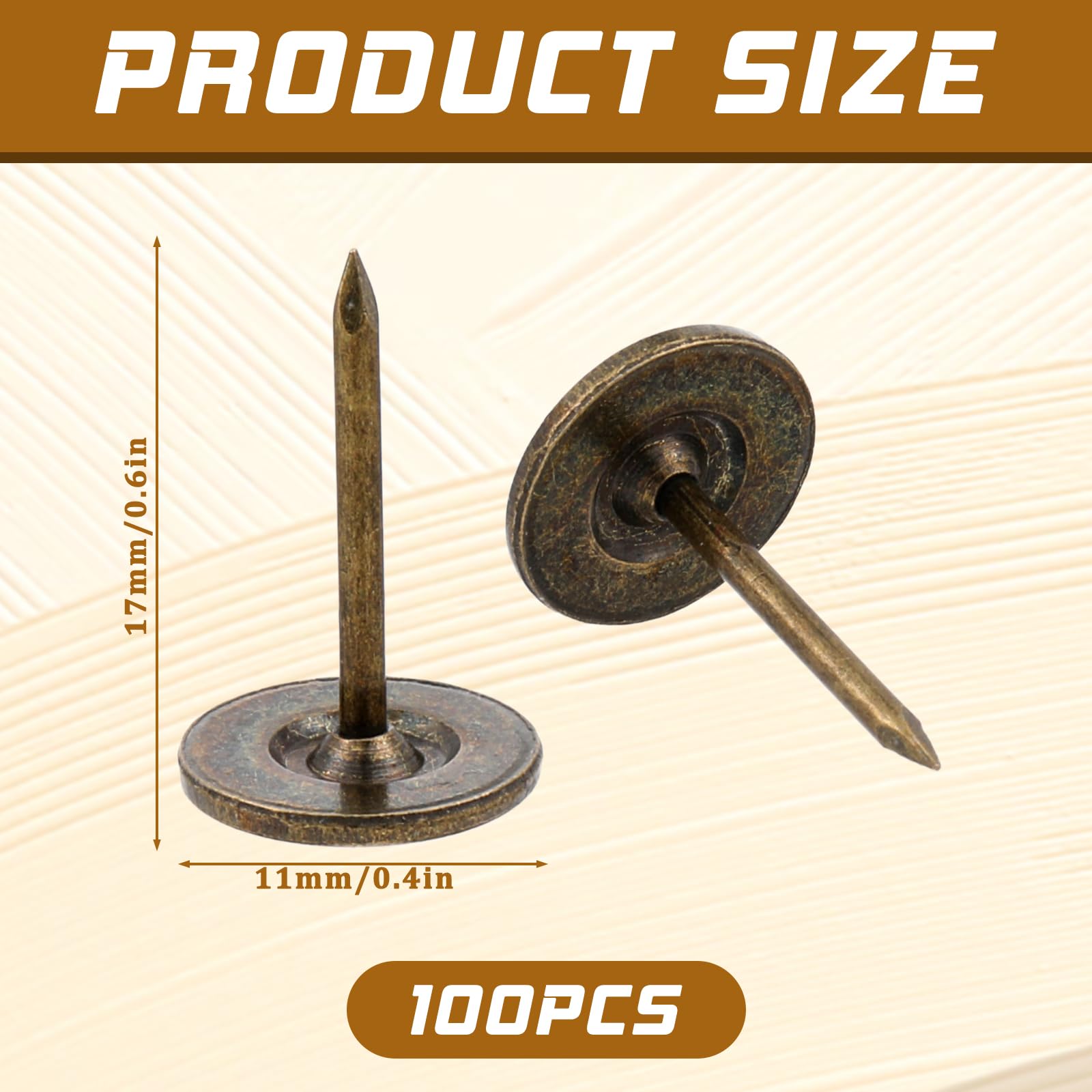 Wall Tack Jutagoss 100Pcs Upholstery Tacks, 5/8" Head Dia Iron Vintage ...