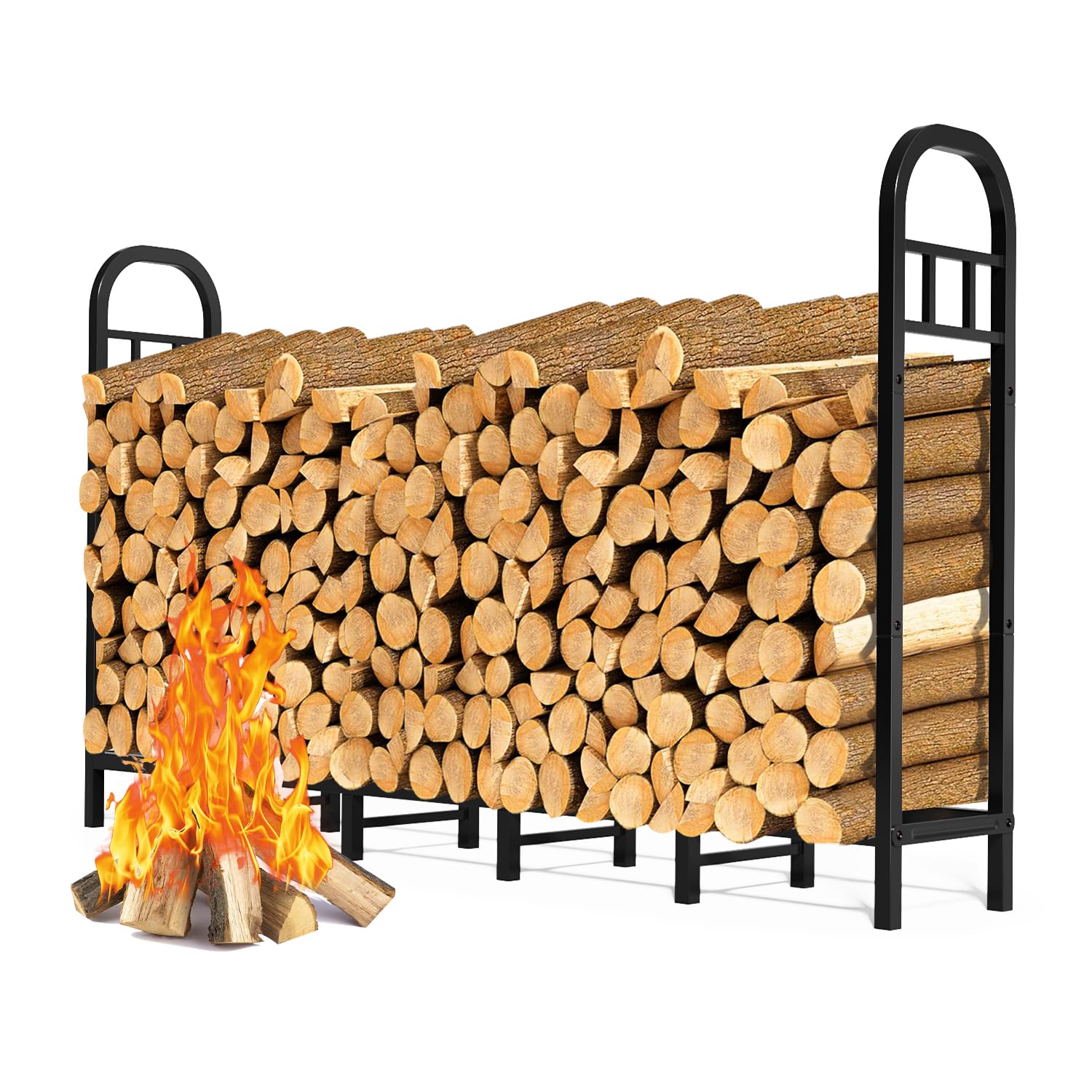 Snapklik.com : GREENER 6.6FT Firewood Rack Outdoor Heavy Duty Wood Rack ...
