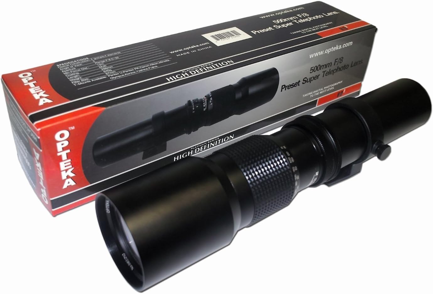 Amazon.com : Opteka High Definition 500mm f/8 Preset Telephoto Lens for ...