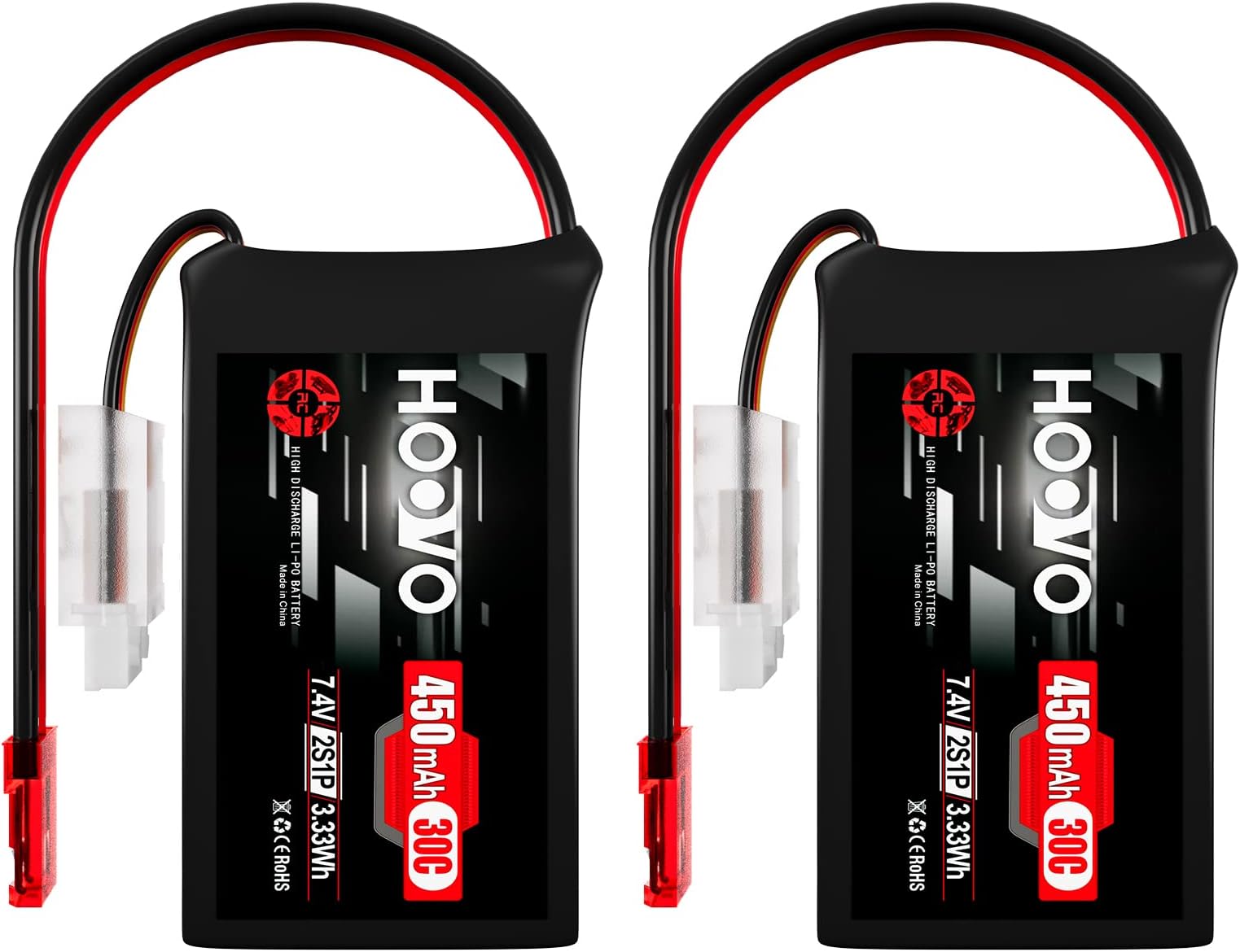 Amazon.com: Zeee 2S Lipo Battery 450mAh 7.4V 50C Soft Pack RC Battery ...