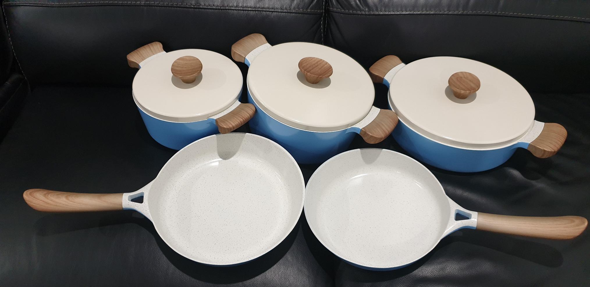 Vremi 8 Piece Ceramic Nonstick Cookware Set - Induction Stovetop ...