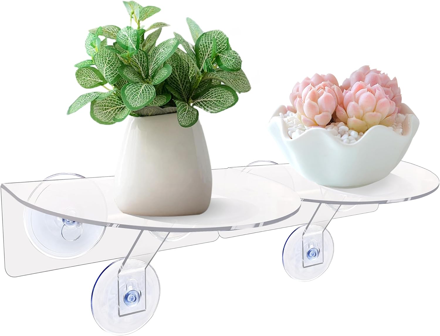 Amazon.com: Rathark 2 Pack Suction Cup Shelf for Plants Window, with ...