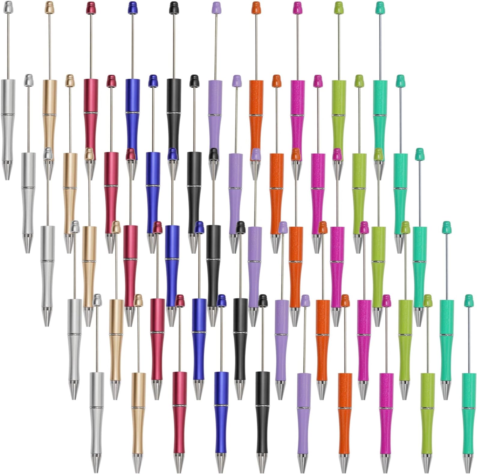 Amazon.com : ReliThick 10 Pcs 4 In1 Plastic Beadable Pens Bulk ...