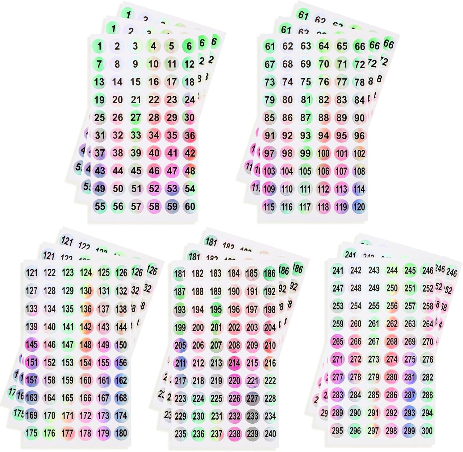 Amazon.com: Number Stickers(Number 1-300), 900Pcs Self-Adhesive Sticker ...