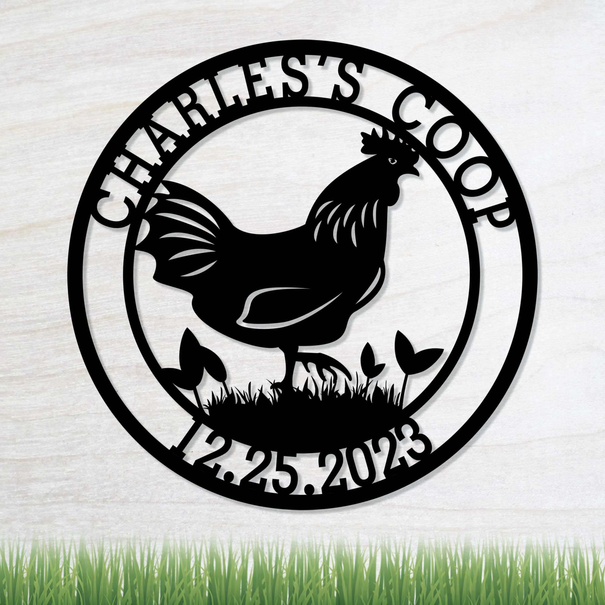 Amazon.com: Chicken Hens Farm Monogram, Custom Monogram Farm Sign ...