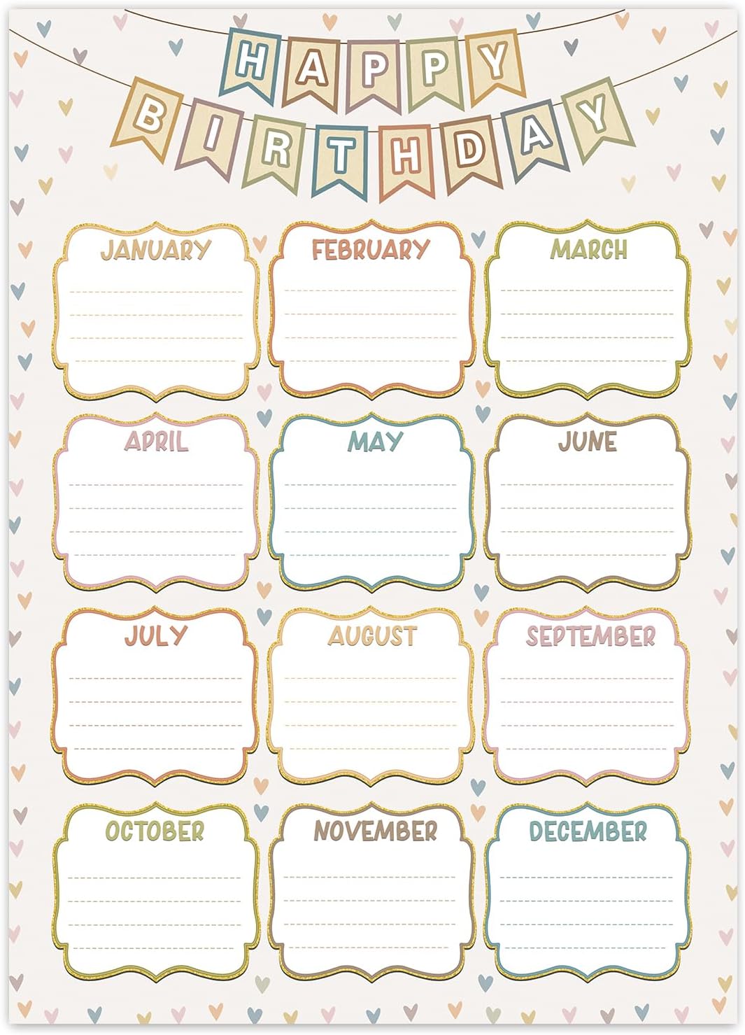 Boho Birthday Chart Poster for Classroom Happy Philippines | Ubuy