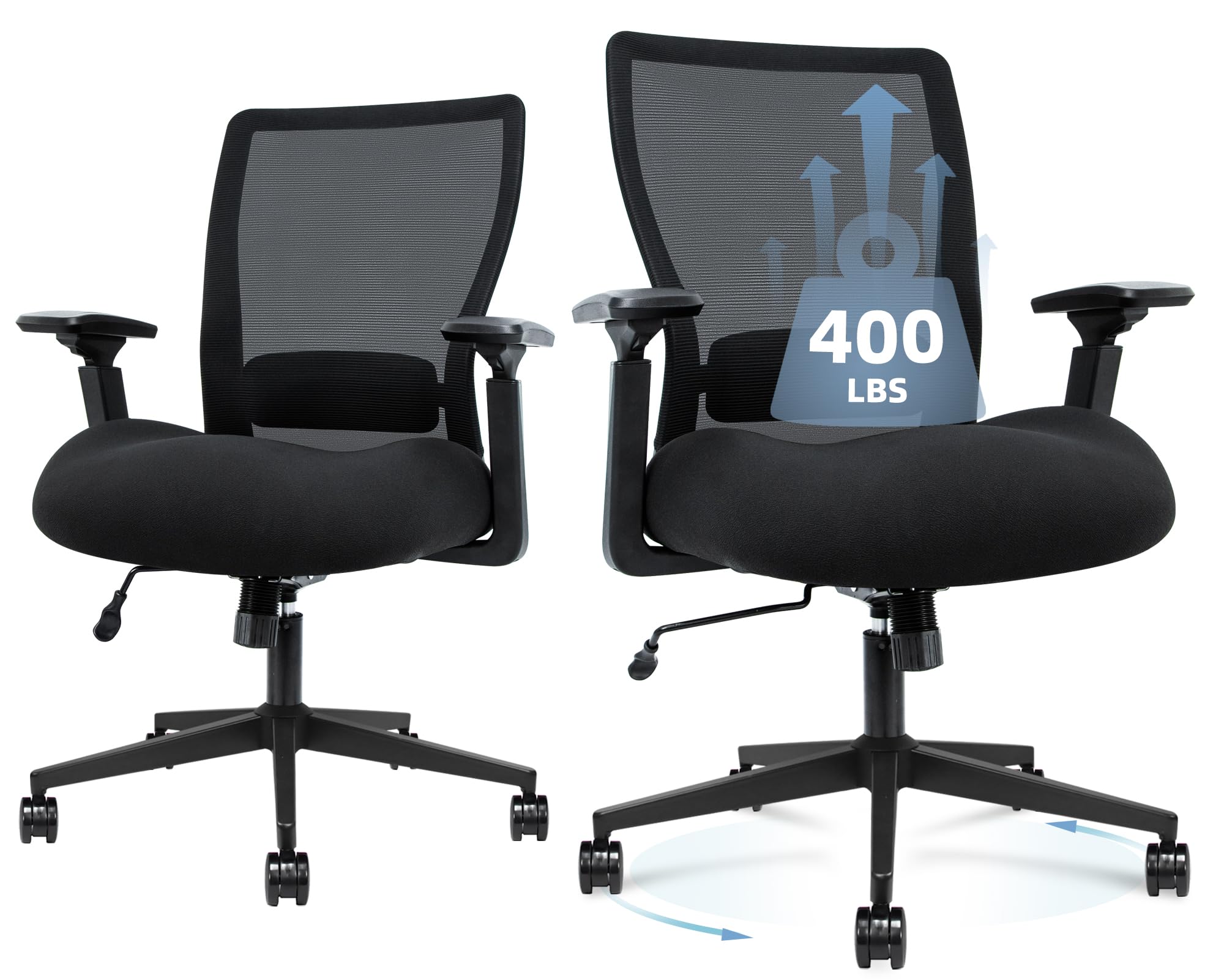 Snapklik.com : Big And Tall Office Chair 400lbs Heavy Duty Computer ...