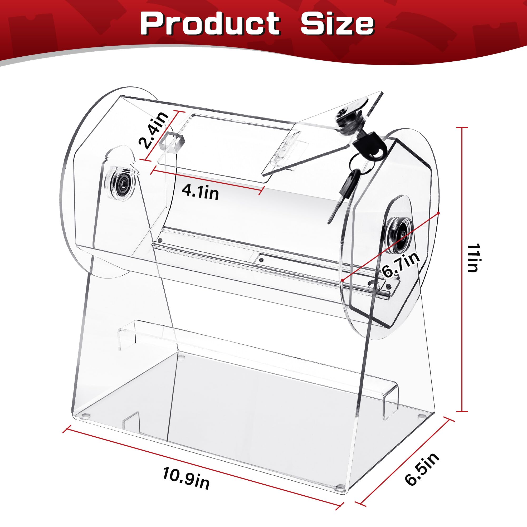 Snapklik.com : Acrylic Raffle Drum, Transparent Raffle Ticket Spinner ...