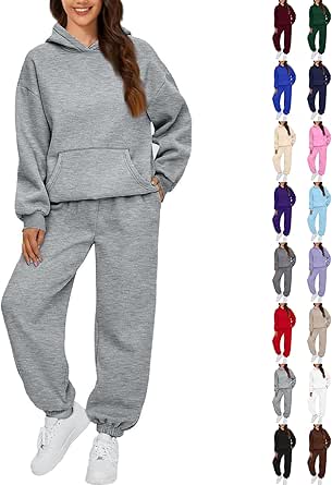 Amazon.com: Sweatsuits Women 2 Piece Outfit Comfort Fleece Oversized ...