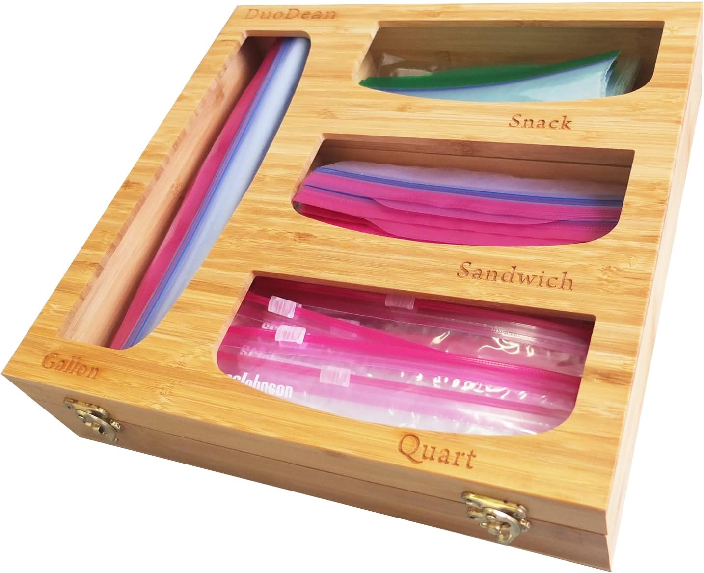 Amazon.com - DUODEAN Ziplock Bag Storage Organizer for Drawer, Bamboo ...